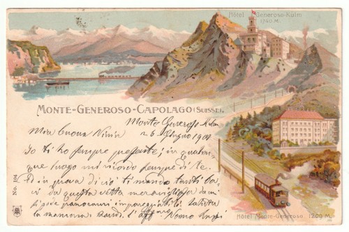 Monte Generoso - Capolago (Suisse) Hôtel Ferrovia - Carte Postale Début ...