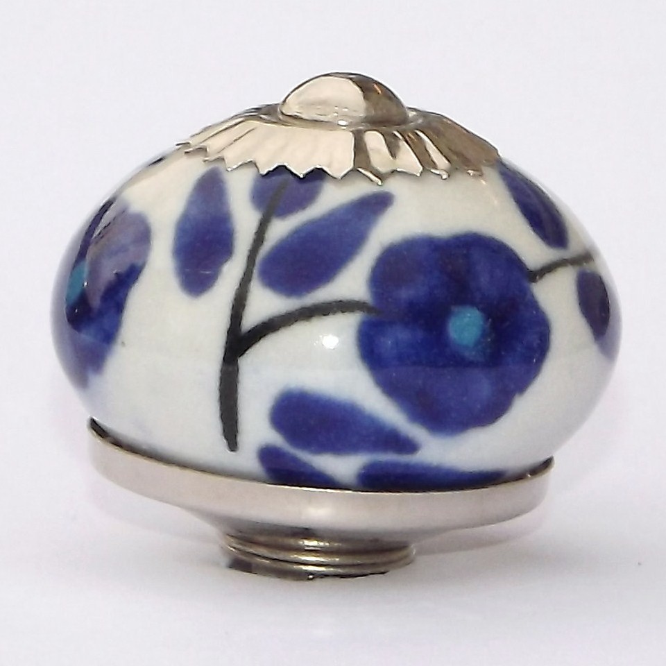Blue White Ceramic Porcelain Door Knob Handle Drawer cupboard pull ...