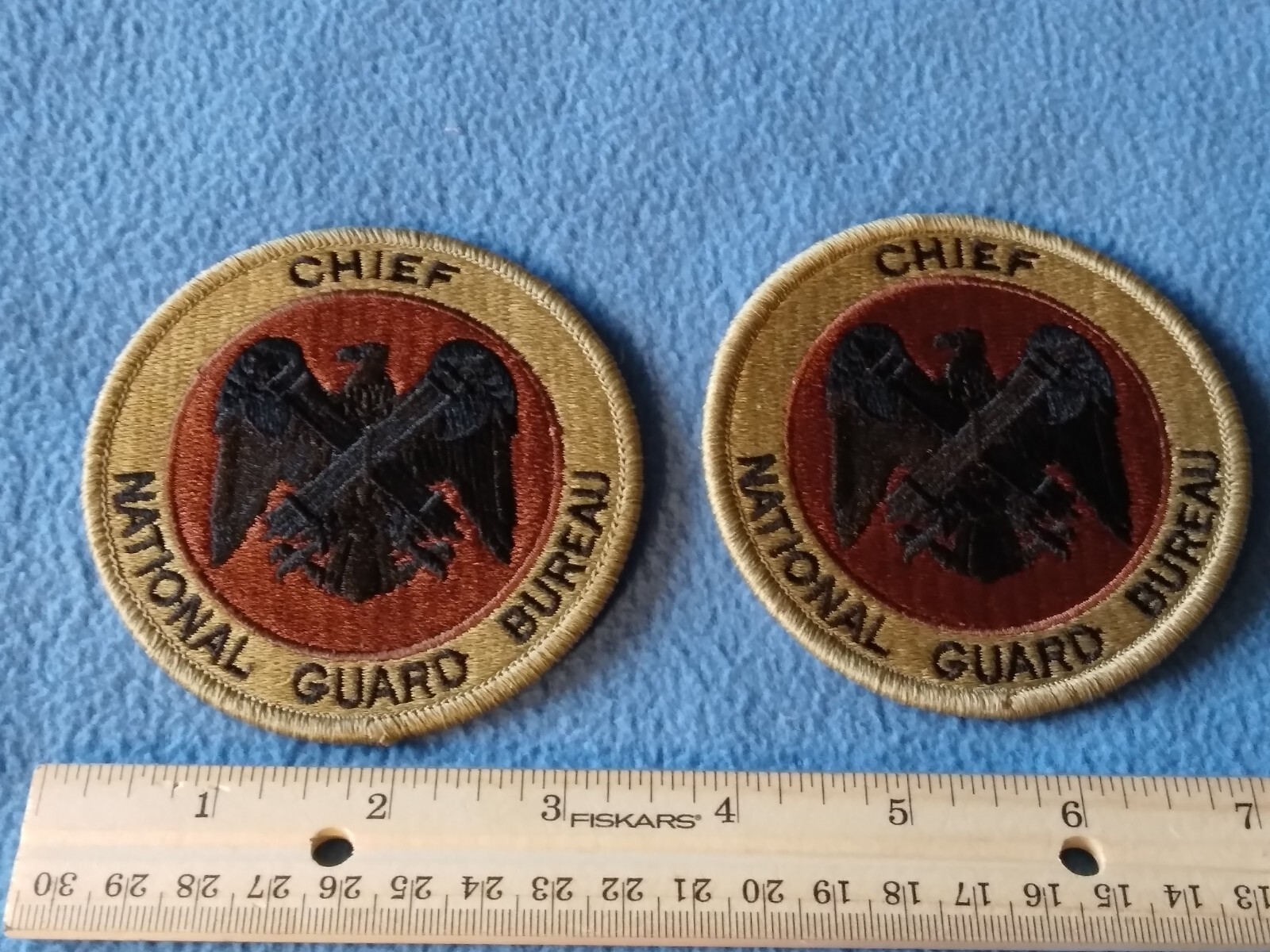 PAIR OF NATIONAL GUARD BUREAU CHIEF PATCHES - 3.5 INCH - NEW - HOOK ...