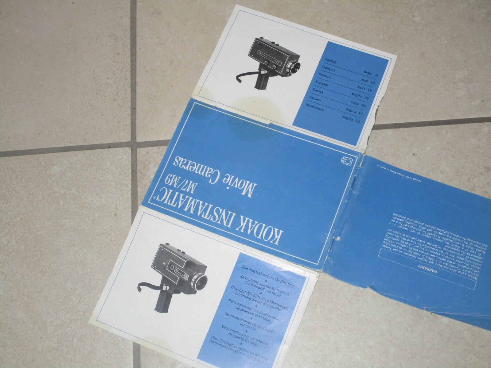 KODAC INSTAMATIC M7/M9 MOVIE CAMERAS 1968 LIBRETTO ISTRUZIONI USO ...