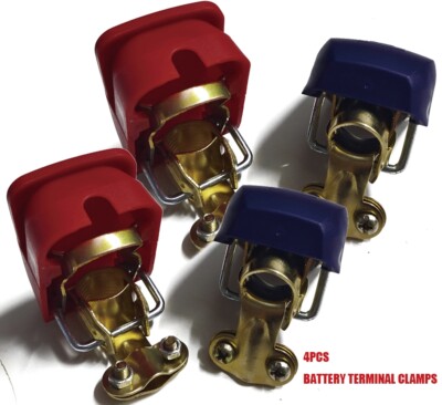 4X Universal Car Battery Terminals Clamps Quick Release Cable Adapter ...