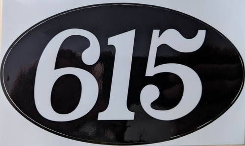 615 Nashville TN Area Code Indoor/Outdoor Sticker 4 x 7 | eBay