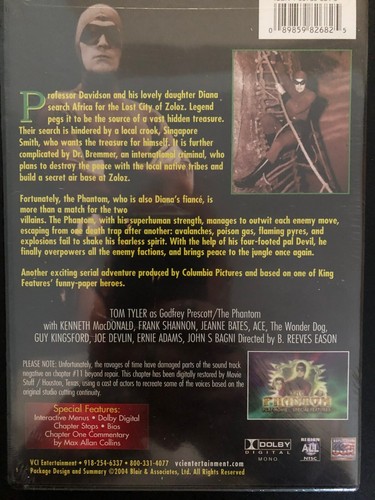 THE PHANTOM CLASSIC CLIFFHANGER DVD COMMENTARY TOM TYLER NEW SEALED ...