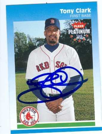 Tony Clark autographed Baseball Card (Boston Red Sox) 2002 Fleer ...