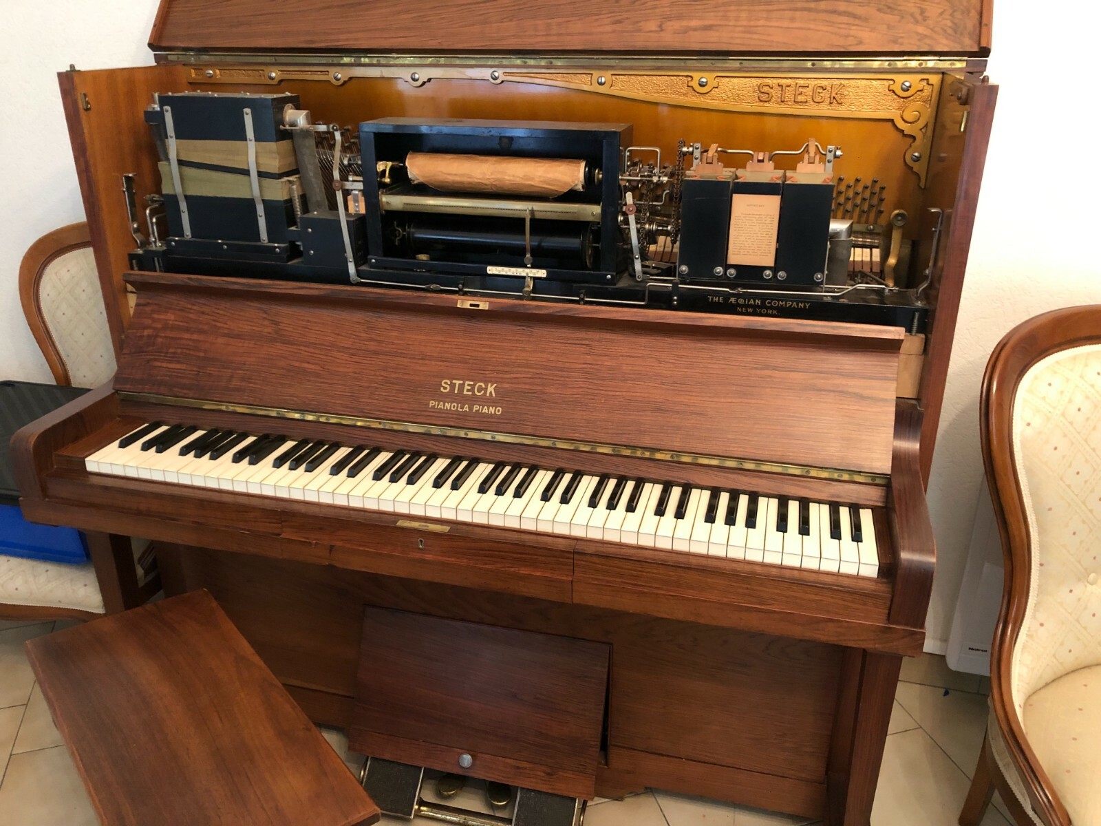 Piano mécanique STECK Pianola avec cadre en bronze | eBay