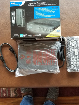 RCA digital to analog tv converter box DTV tuner w/ remote & cables new ...