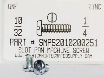 #10-32x1/4 Pan Head Slotted Machine Screws Steel Zinc Plated (100) | eBay