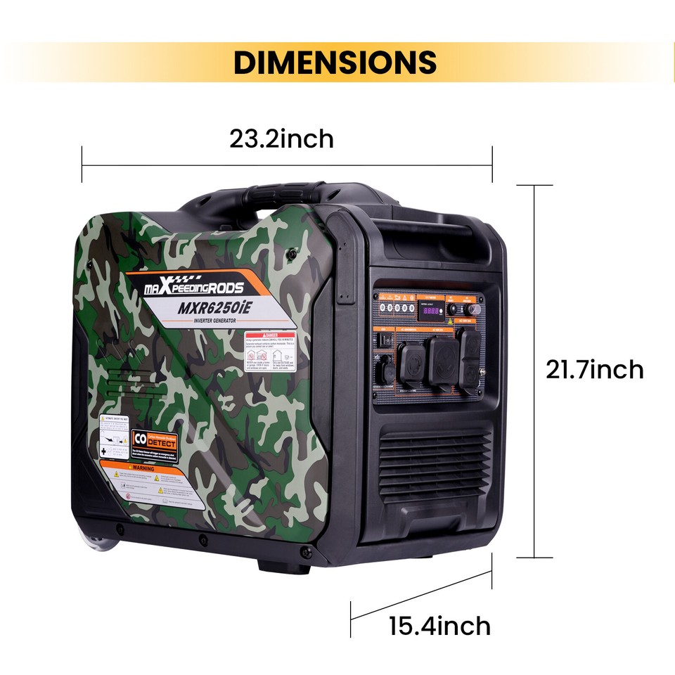 Portable Inverter Generator 5500W Max 5000 Watt Gas Electric Start w ...