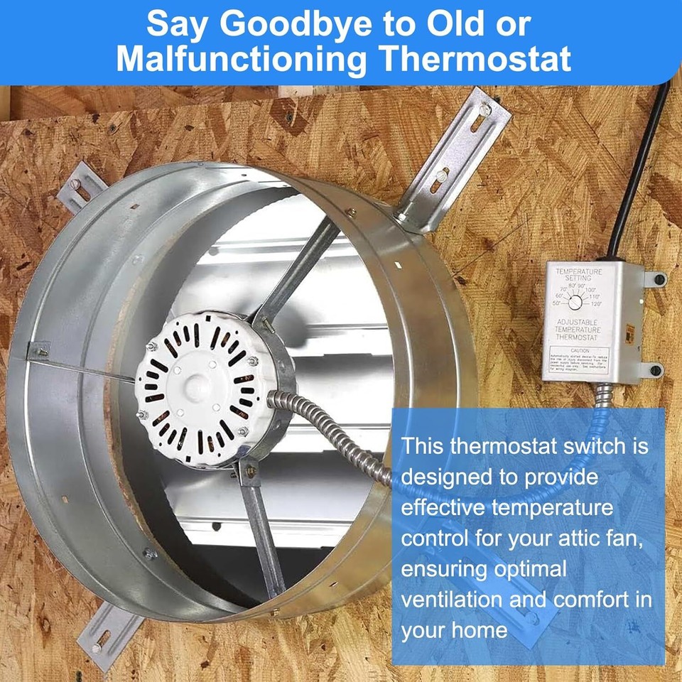1/2 Pack Attic Fan Thermostat Control for Power Attic Ventilators ...