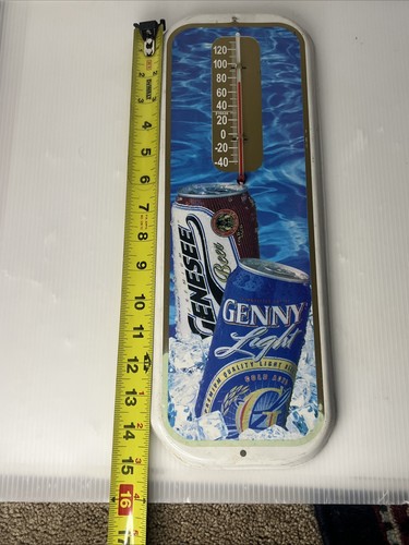 GENESEE BEER GENNY LIGHT THERMOMETER SIGN PLEASE DISCOLORATION PLEASE ...