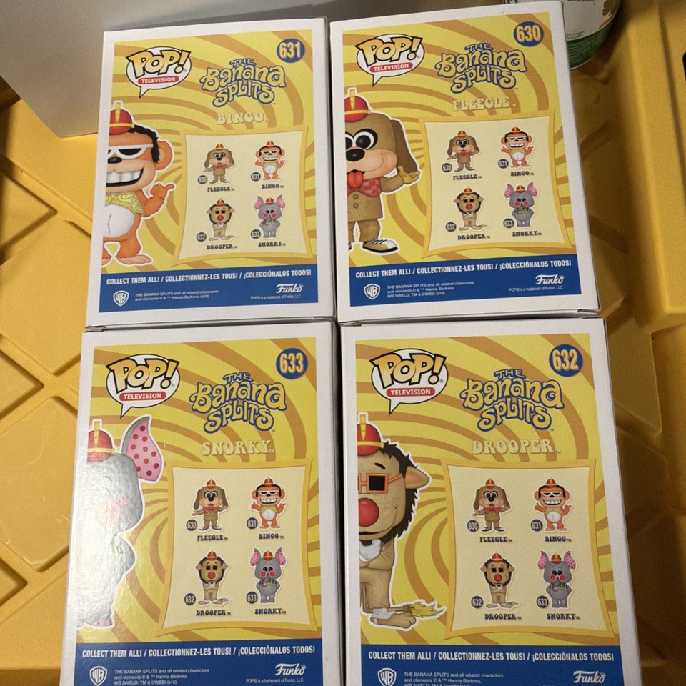 Funko Pop! Vinyl The Banana Splits Set Bingo Fleegle Drooper Snorky LE ...