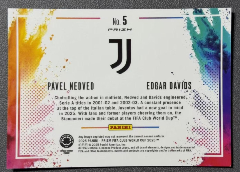 2025 Panini Prizm FIFA Edgar Davids/Pavel Nedved Color Blast Duals Case ...