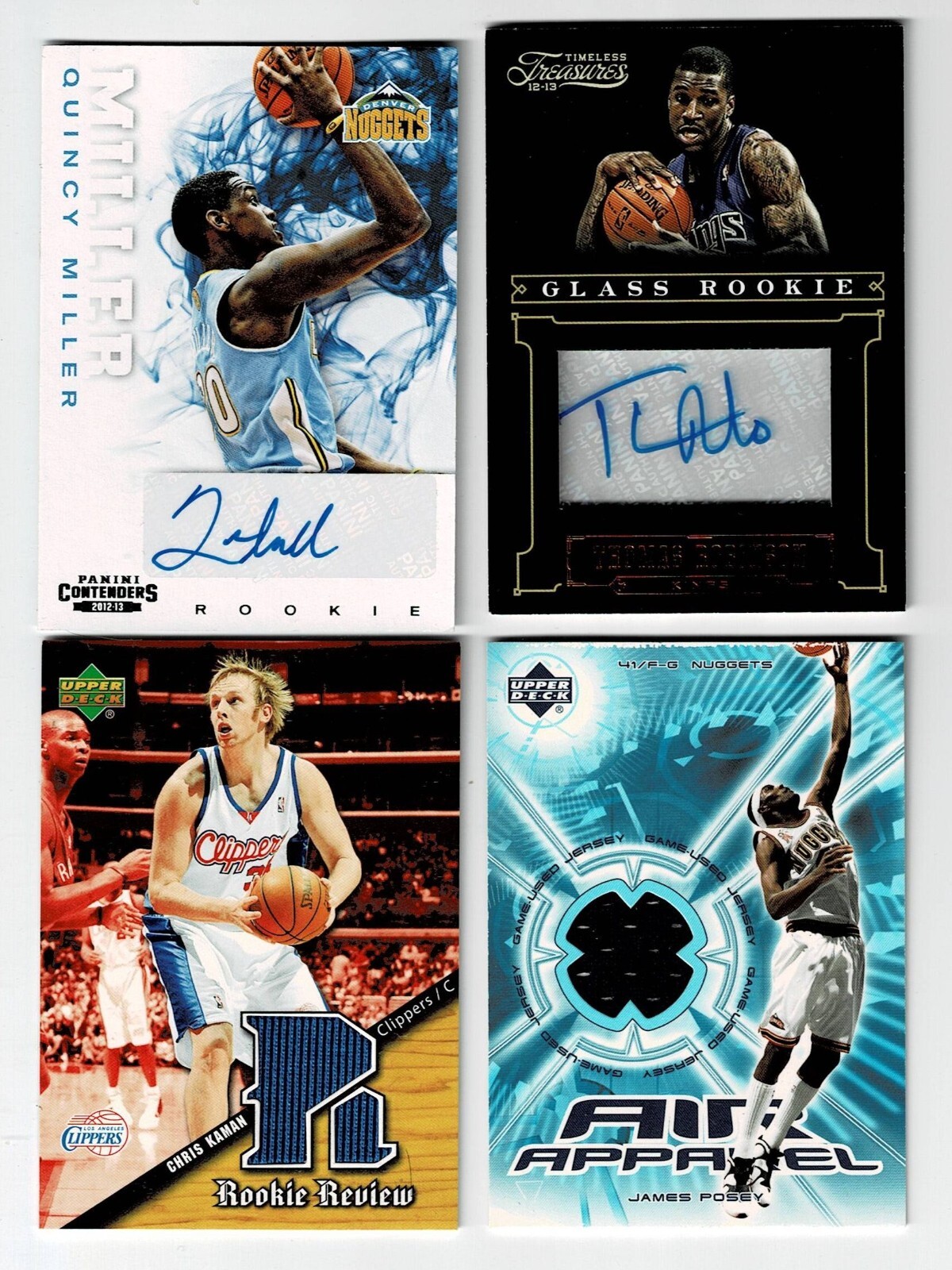 Lot of 4 NBA Autographs Jerseys Rookies 2002-2012 Chris Kamen Thomas ...