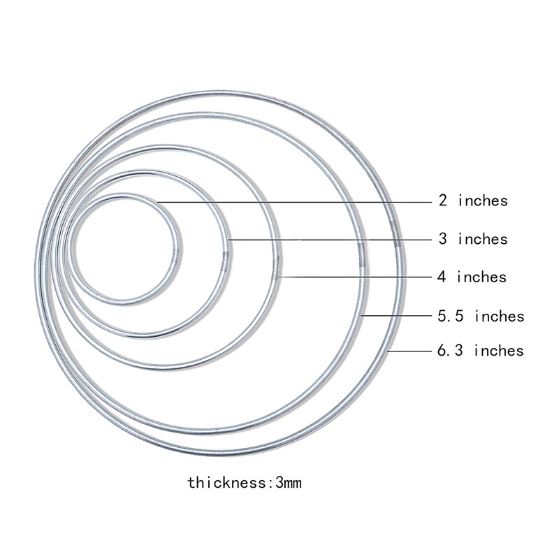 15 PCS Silver Dream Catcher Metal Rings Supplies,Macrame Rings, Metal ...