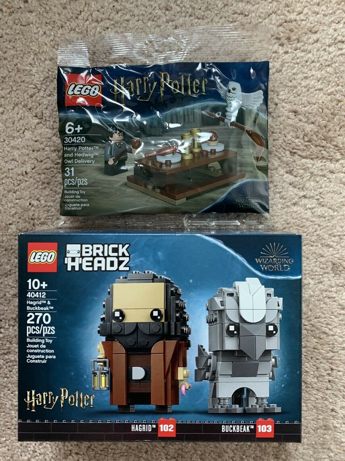 LEGO 40412 Hagrid & Buckbeak AND Harry Potter & Hedwig: Owl Delivery ...