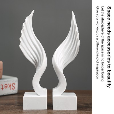 Angel Wing Book Stand Resin Bookends Statue Bedroom Desk Ornament | eBay