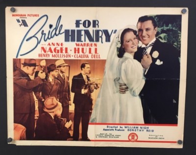 A Bride For Henry Movie Poster Half Sheet 1937 Hollywood Posters