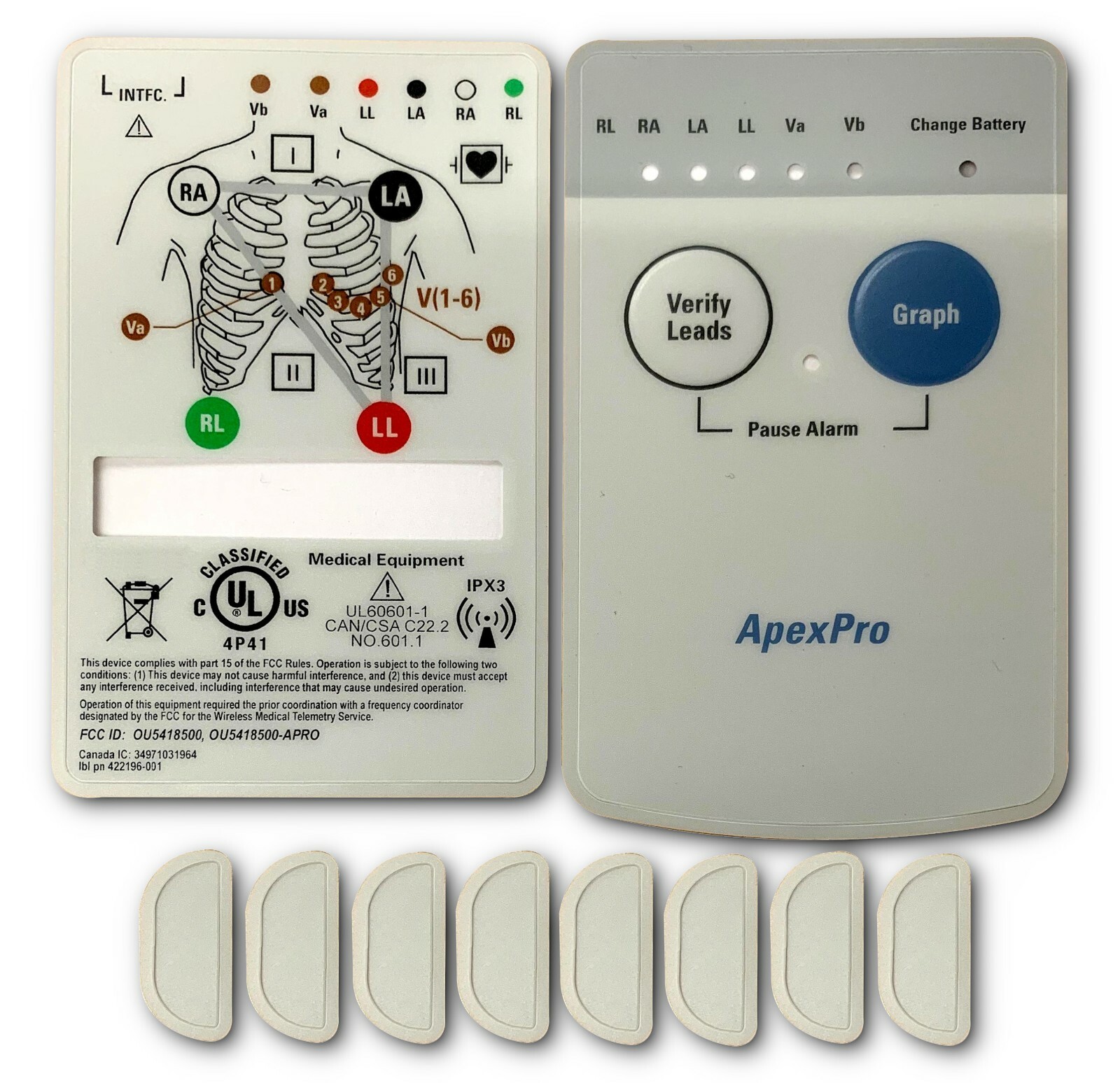GE Apex Pro Tele Transmitter Front Rear Overlays + Block Screw Covers ...