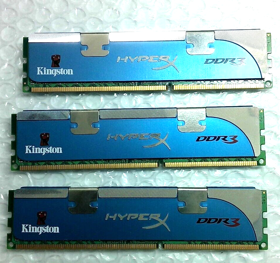 Kingston HyperX Blu KHX1600C9D3K3/6GX 6GB DDR3 (3X2) (PC3 12800) 240Pin ...