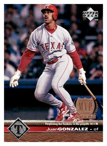 1997 Upper Deck #510 Juan Gonzalez Texas Rangers AW Baseball EX | eBay