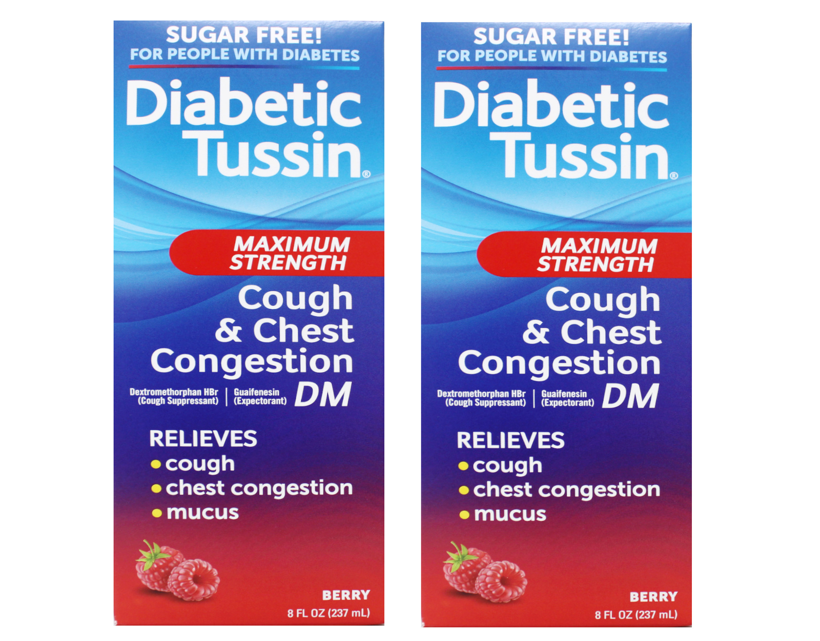 Diabetic Tussin DM Max Strength, Diabetics Safe Berry, 8 fl oz - 2 Pack ...