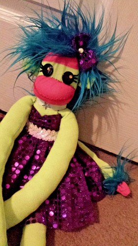 Stuffed Plush Animal Custom Handmade Furry Toy Sock Monkey Penelope The ...