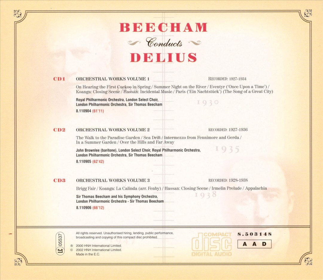 BEECHAM CONDUCTS DELIUS (BOX SET) NEW CD | eBay