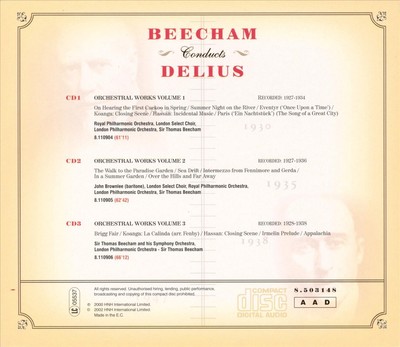BEECHAM CONDUCTS DELIUS (BOX SET) NEW CD | eBay