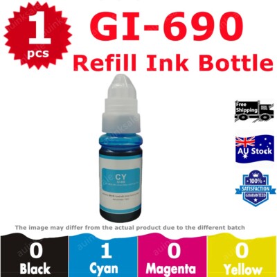 1X Compatible GI690 GI-690 Cyan Ink Bottle For Canon G2600 G3600 G4600 ...