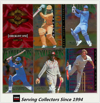 Cricket Card Set-1996 Futera Cricket Elite Trading Cards Foil Base Set ...