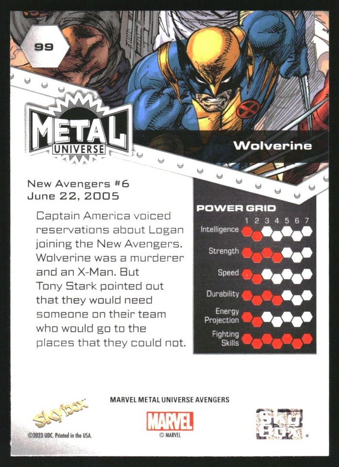 2024 SkyBox Marvel Metal Universe Avengers #99 Wolverine | eBay