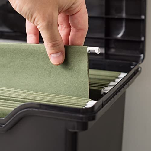 IRIS USA Portable Letter/Legal File Tote Box, BPA-Free Single Black - w ...