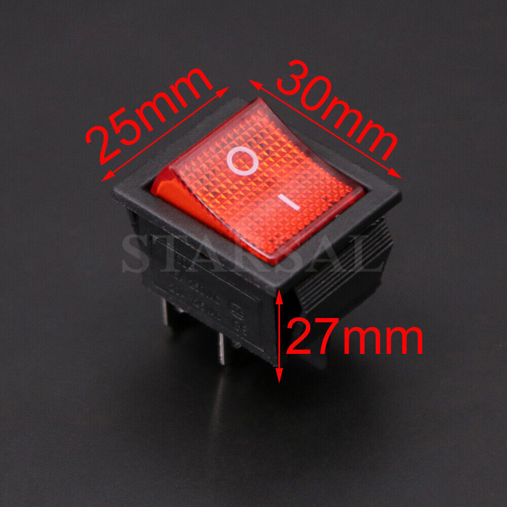 KCD4 Rocker Switch 16A 250V,20A 125V ON-OFF Double Pole 4 Pin ...