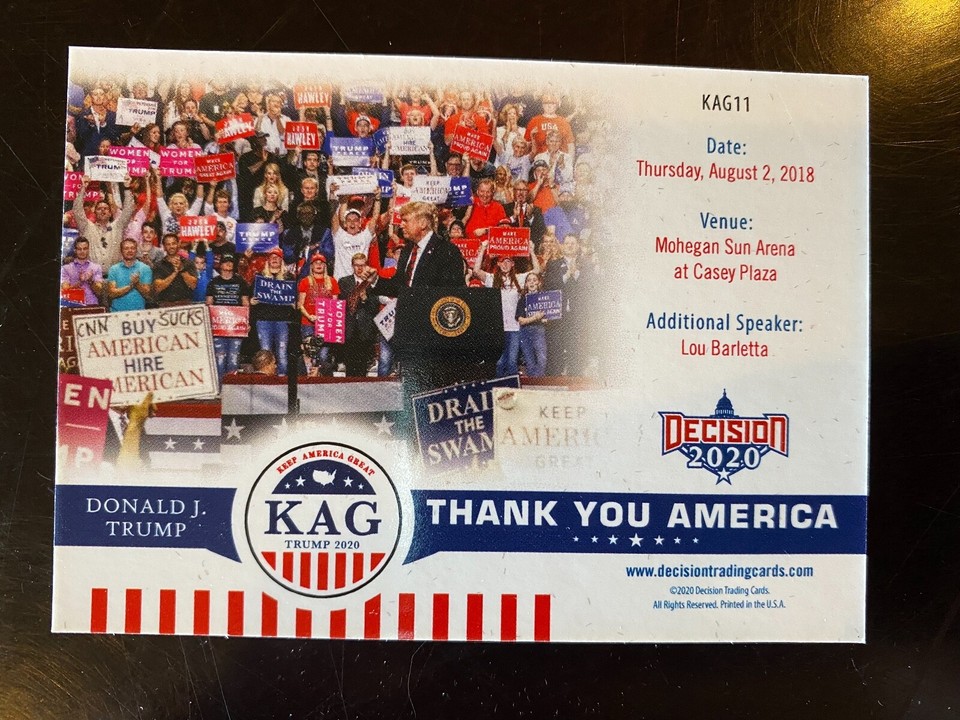 2020 DECISION PRESIDENT DONALD TRUMP KAG CARD KAG11 | eBay