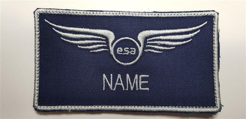 ESA PILOT WING NAMETAG BESTICKT MIT WUNSCHNAMEN AUFNÄHER PATCH SPACE ...