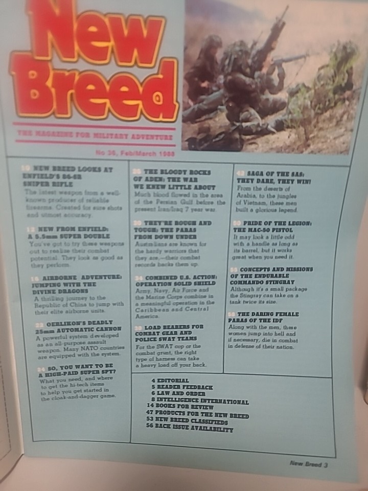 New Breed Magazine #36 March 1988 Military Adventure Mac50 Auto | eBay