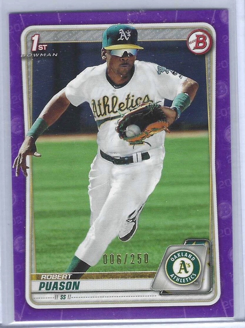 ROBERT PUASON 2020 BOWMAN PURPLE 1ST BOWMAN PROSPECT #D 006/250 | eBay