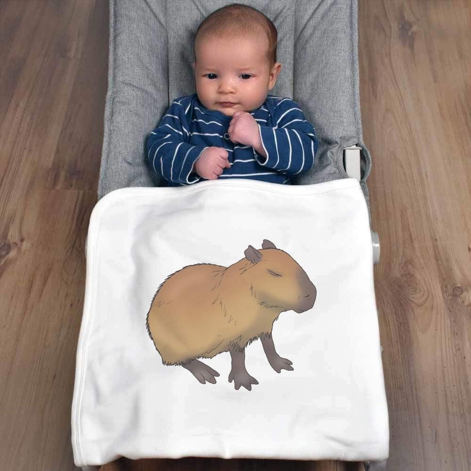 'Sleepy Capybara' Cotton Baby Blanket / Shawl (BY00034999) | eBay