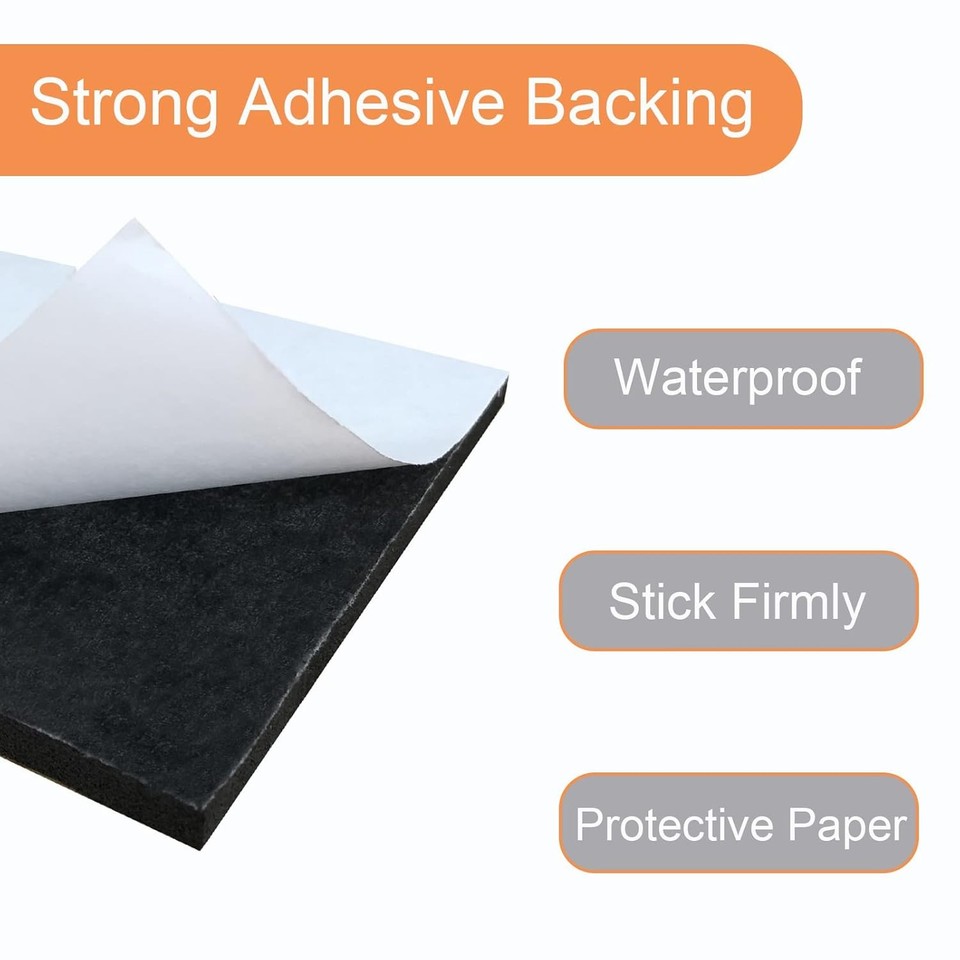 8 Pcs Black Adhesive Foam Padding 4x4" 1/4" Thick Anti-Vibration ...