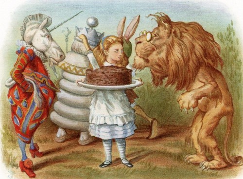 Haigha gives Alice a Cake from Alice's Adventures in Wonderland ...