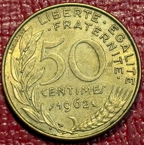 HIGH GRADE AU 1962 FRANCE 50 CENTIMES COIN-MAY313 | eBay