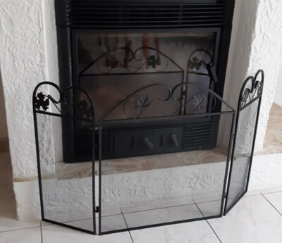 Vintage Fire Guard Screen Fireplace Spark Cover Protector Fireside ...