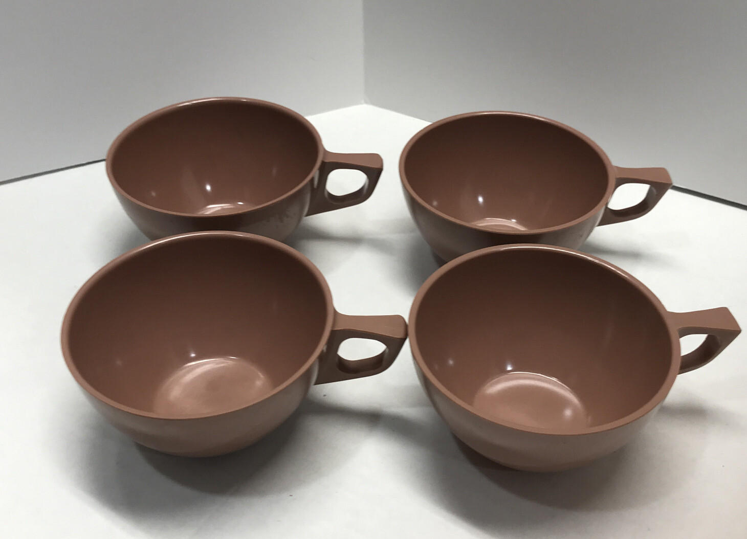 Vintage Mid Century Miramar Melmac Dinnerware Rose Brown Cups/Mugs Set ...