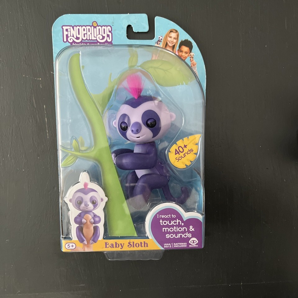 Fingerlings Baby Sloth - Marge Purple Sloth Interactive Pet - by WowWee ...