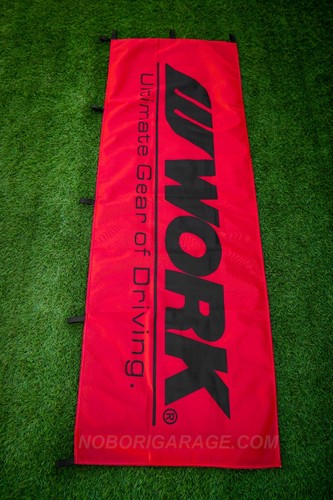 Red Work Wheels Japan JDM Nobori Banner Flag Garage Sign | eBay