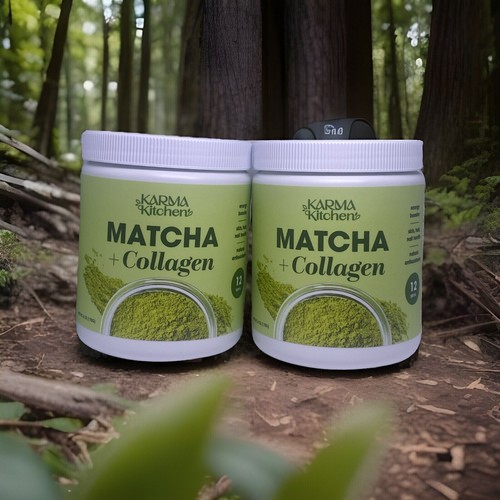 2 X Karma Kitchen Matcha + Collagen 6 Oz energy booster skin,hair,nail ...