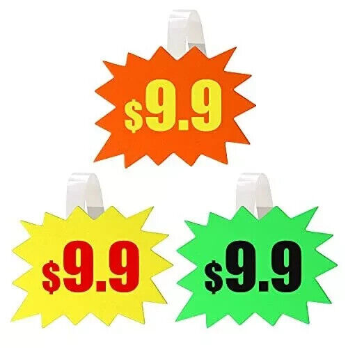 90 Pack Starburst Sale Signs Fluorescent Neon for Retail Garage Pricing ...