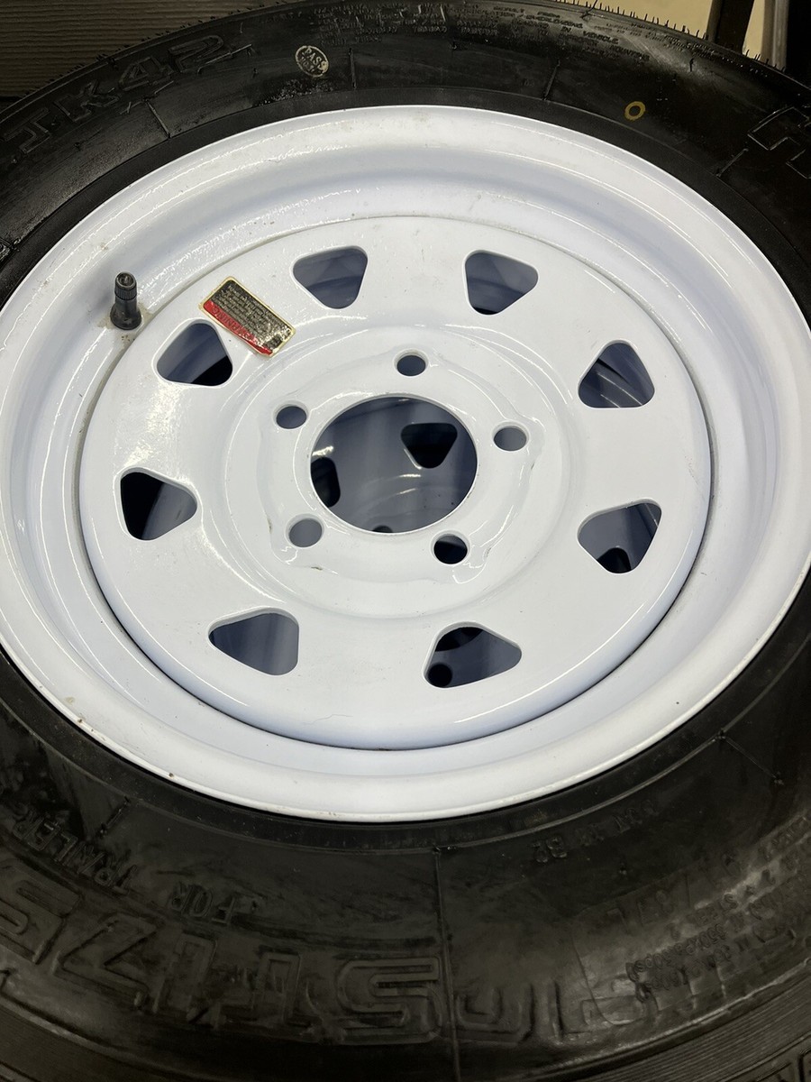 Utility Trailer Tires And Rims 6 Lug Trailer Wheels 15" Black Trailer