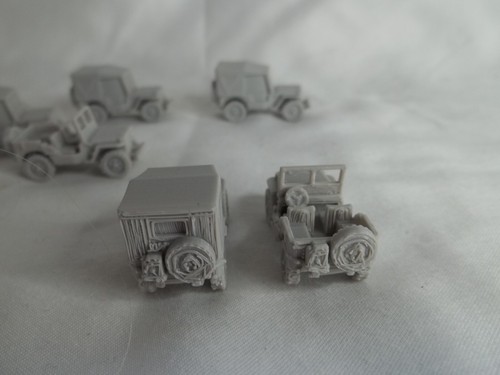 15 Pack HO Scale Army Vehicles Gray Hard Plastic 1" to 2.5" Jeeps ...