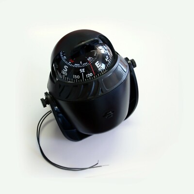 Magnetic Boat Compass Black Built in Light 65mm Card Pivoting Marine ...